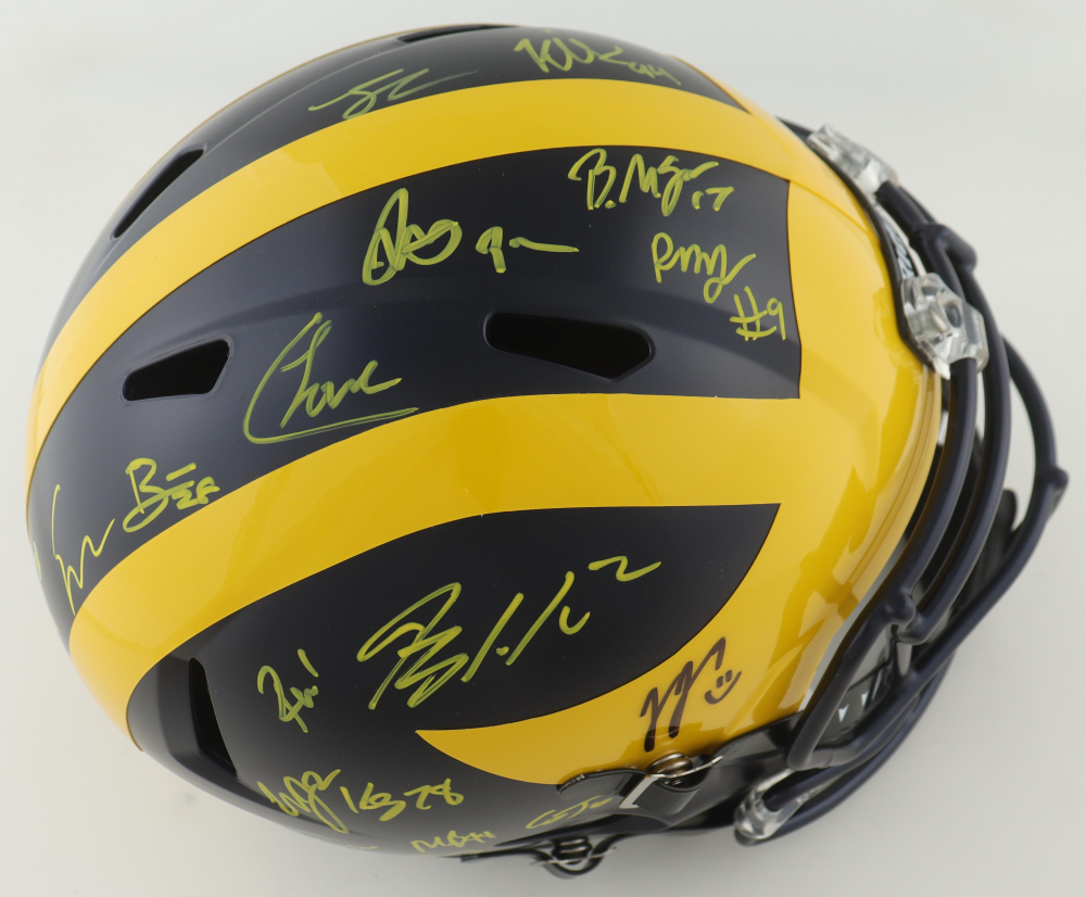 2023 Michigan Wolverines Full-Size Speed Helmet Team-Signed by (19 ...