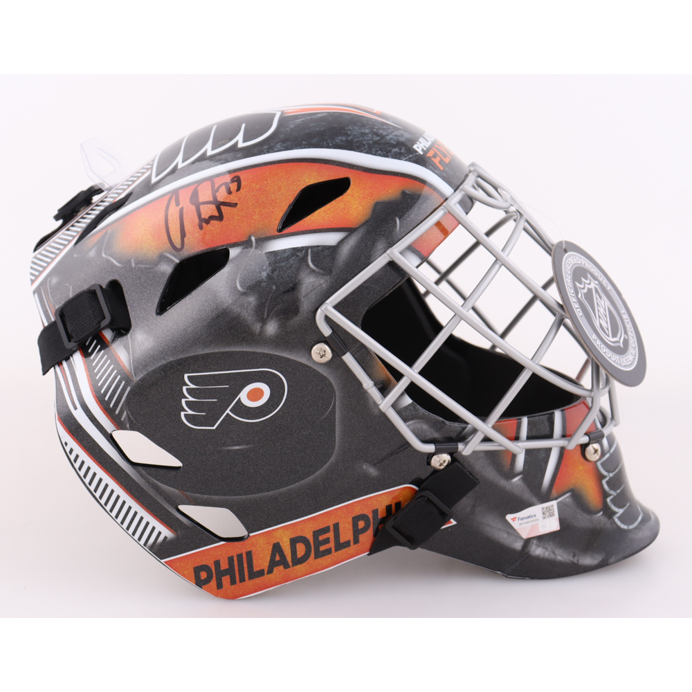 Carter Hart Signed Flyers Hockey Full-Size Goaltender Helmet (Fanatics ...
