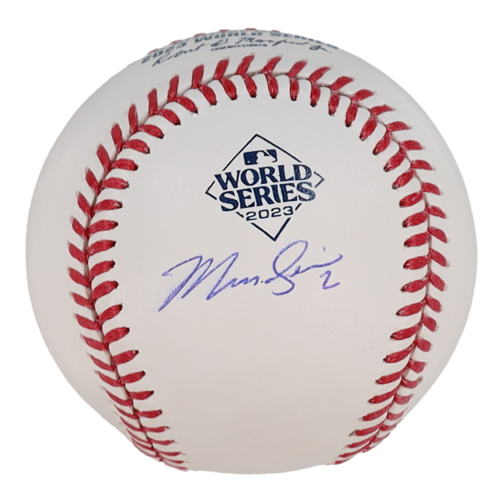 Marcus Semien Signed 2023 World Series Logo Baseball (Beckett ...
