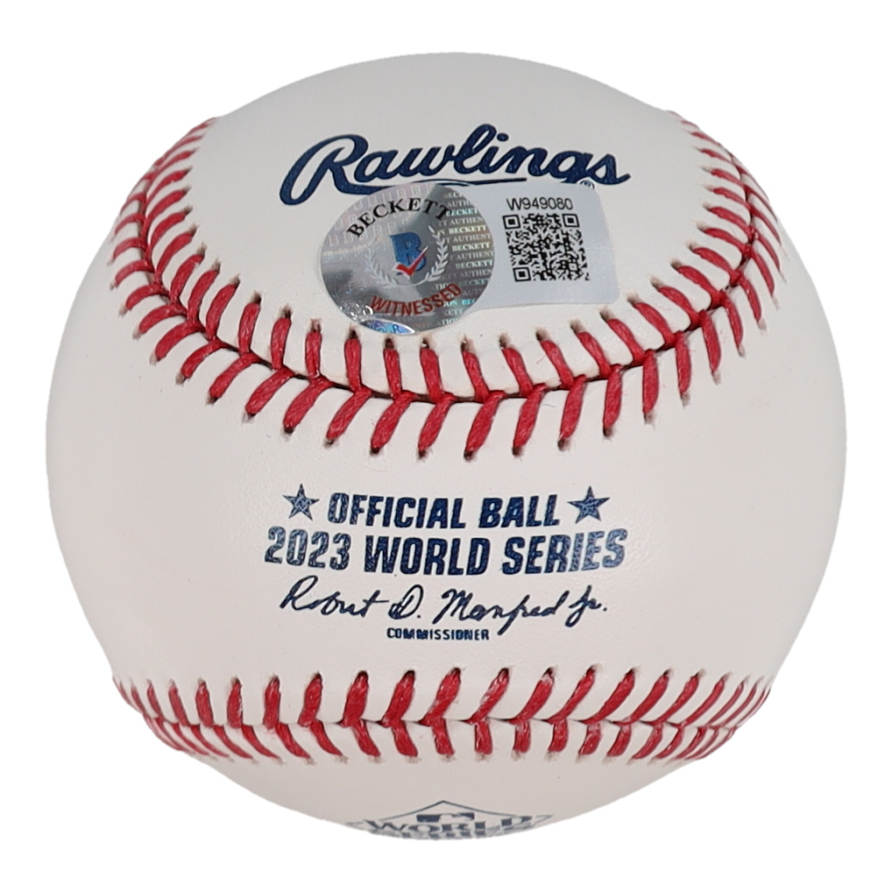 Marcus Semien Signed 2023 World Series Logo Baseball (Beckett ...