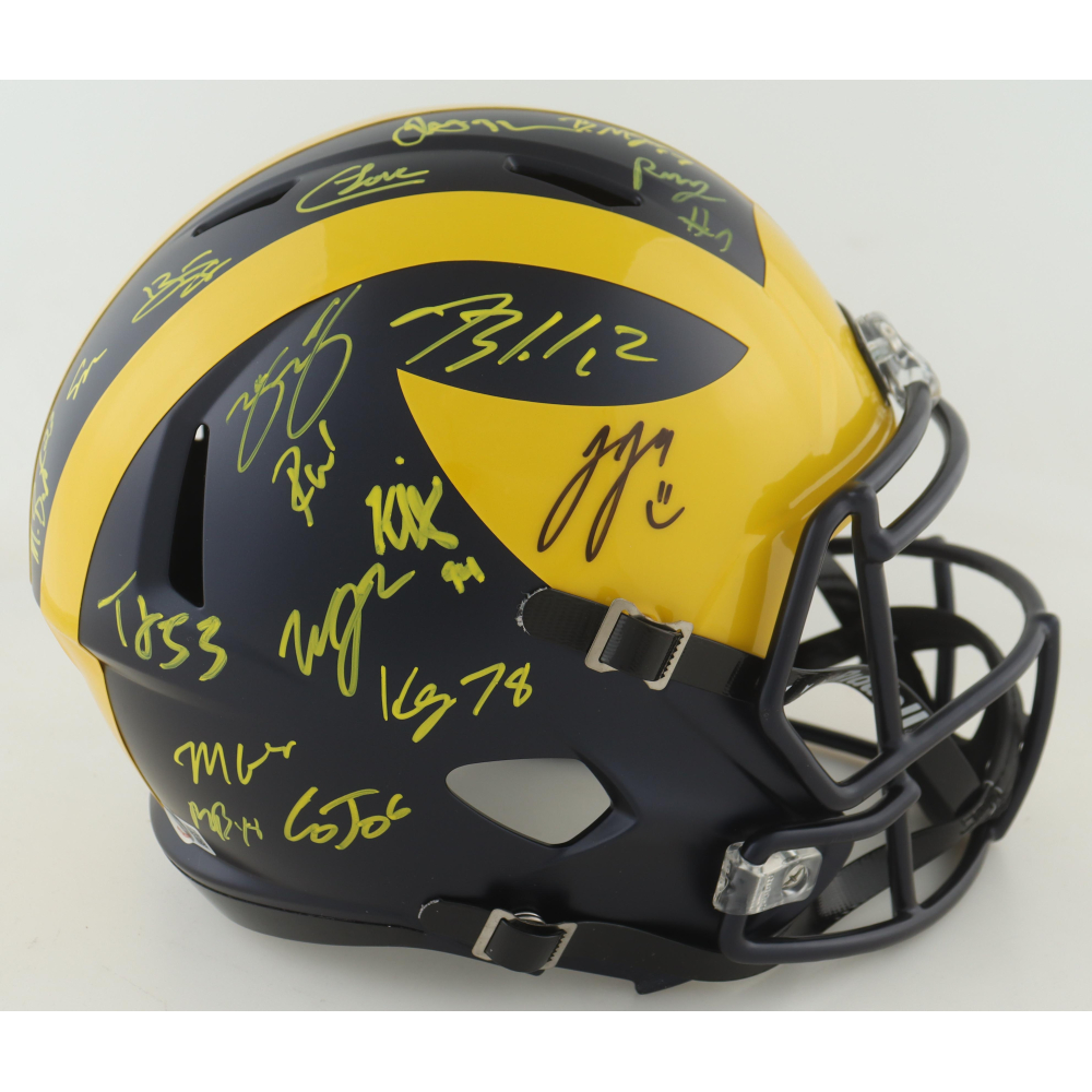 2023 Michigan Wolverines Full-Size Speed Helmet Team-Signed by (19 ...