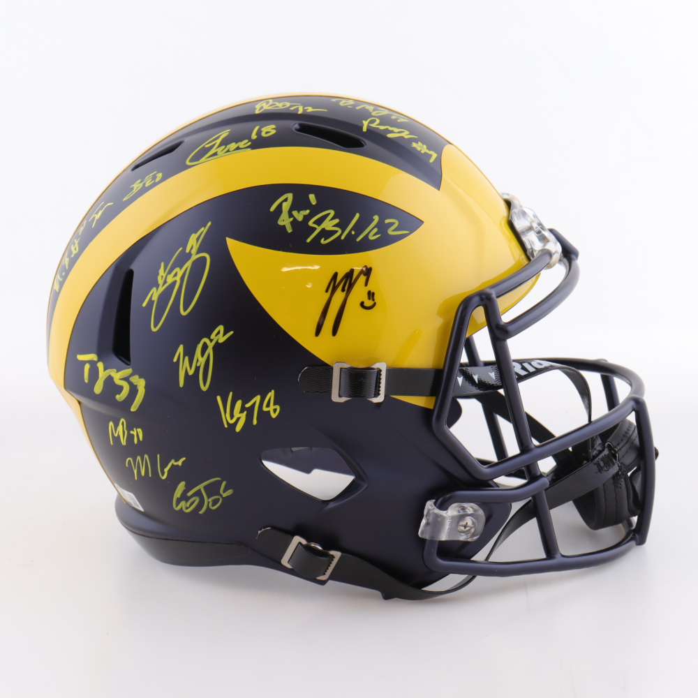 2023 Michigan Wolverines Full-Size Speed Helmet Team-Signed by (19 ...