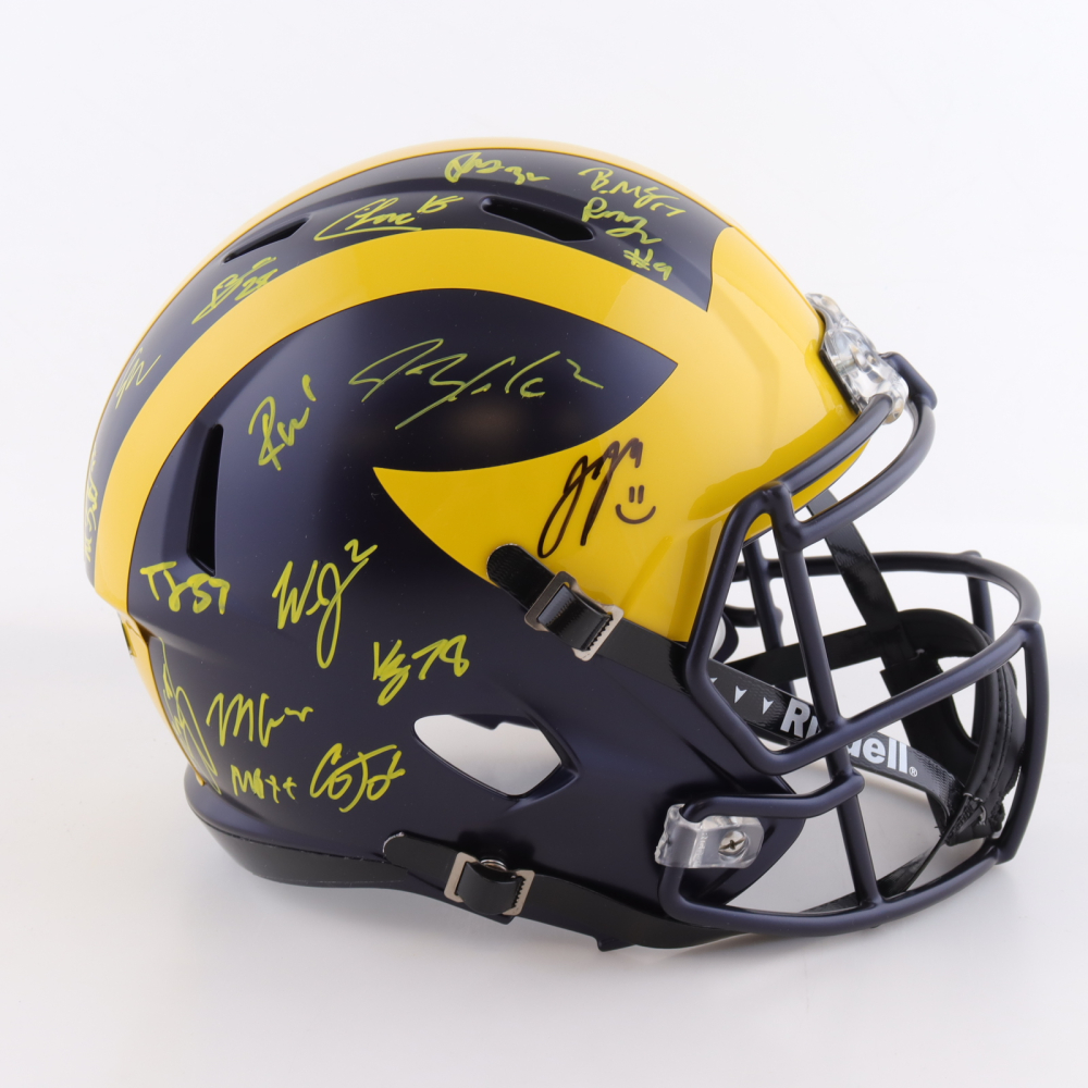 2023 Michigan Wolverines Full-Size Speed Helmet Team-Signed by (19 ...