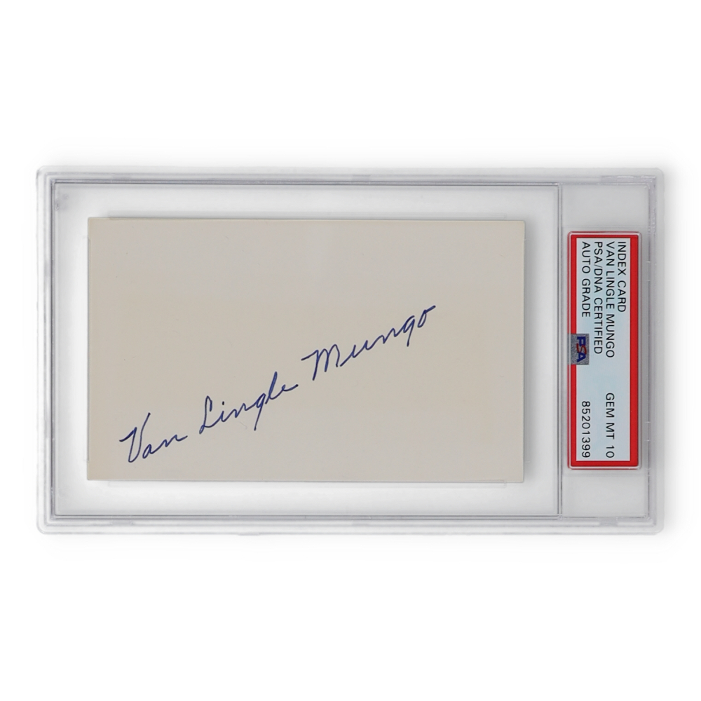 Van Lingle Mungo Signed Index Card (PSA GEM MT 10) | Pristine Auction