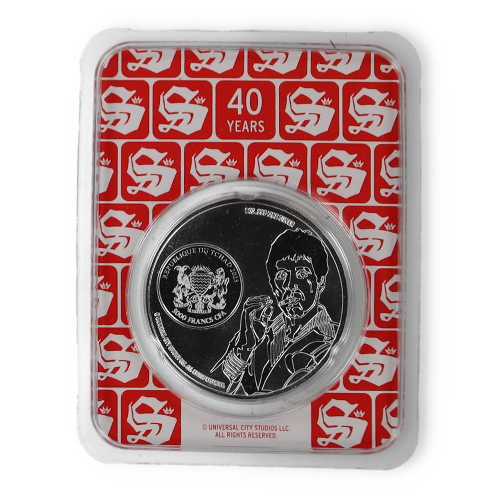2023 Chad Silver 1 oz Silver 5,000 Francs Scarface 40th Anniversary Coin | Pristine Auction
