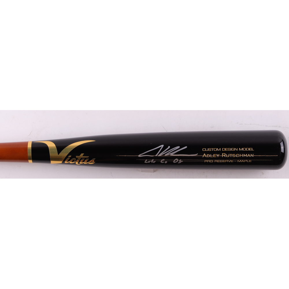 Adley Rutschman Signed Victus Player Model Baseball Bat Inscribed "Lets Go O's" (Fanatics & MLB ...