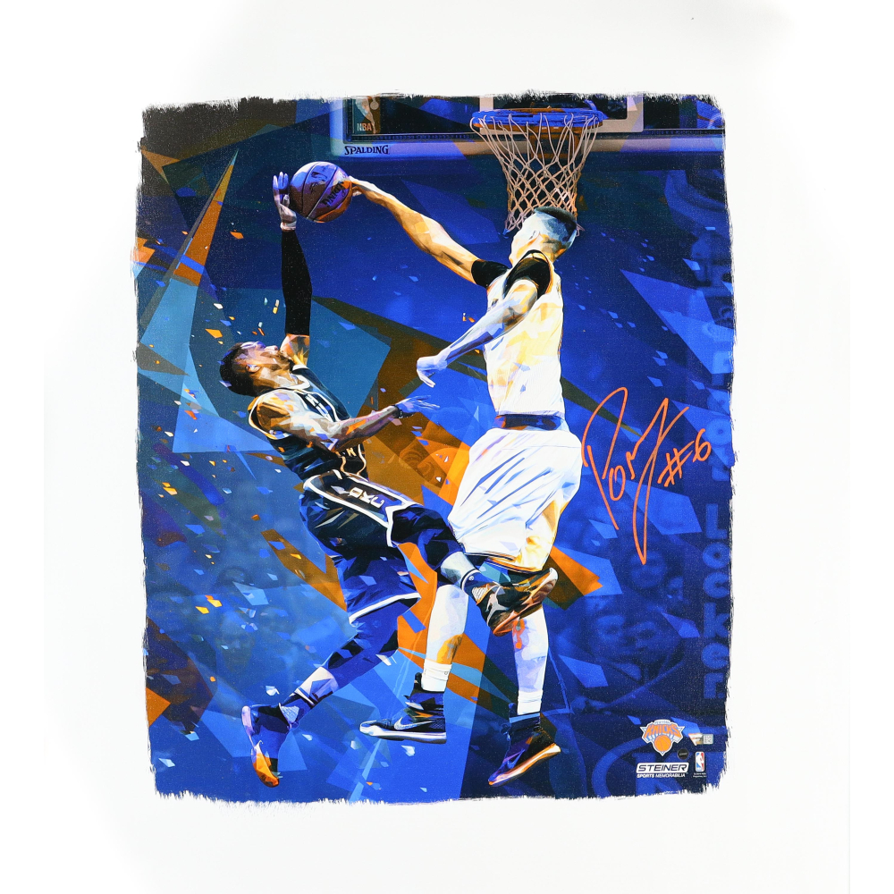 Kristaps Porzingis Signed Knicks 30x31 Print on Canvas (Fanatics ...