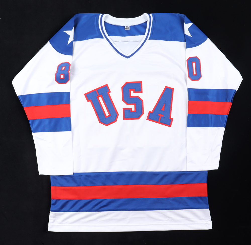 1980 Team USA Hockey "Miracle on Ice" Jersey Signed by (19) with Mike ...