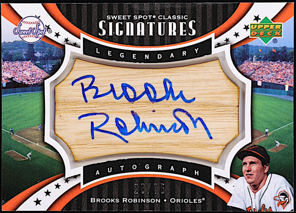 Brooks Robinson 2007 Sweet Spot Classic Signatures Barrel Blue Ink # ...