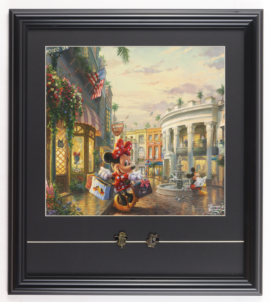 Thomas Kinkade Walt Disney's "Minnie Mouse Goes Shopping In Beverly ...