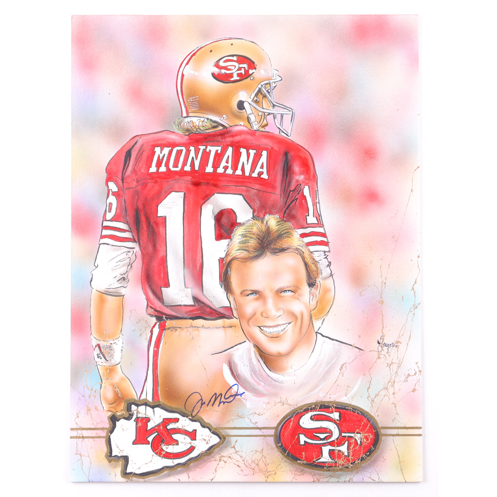 Joe Montana & Gary Longordo Signed 49ers Print on Board By Gary ...