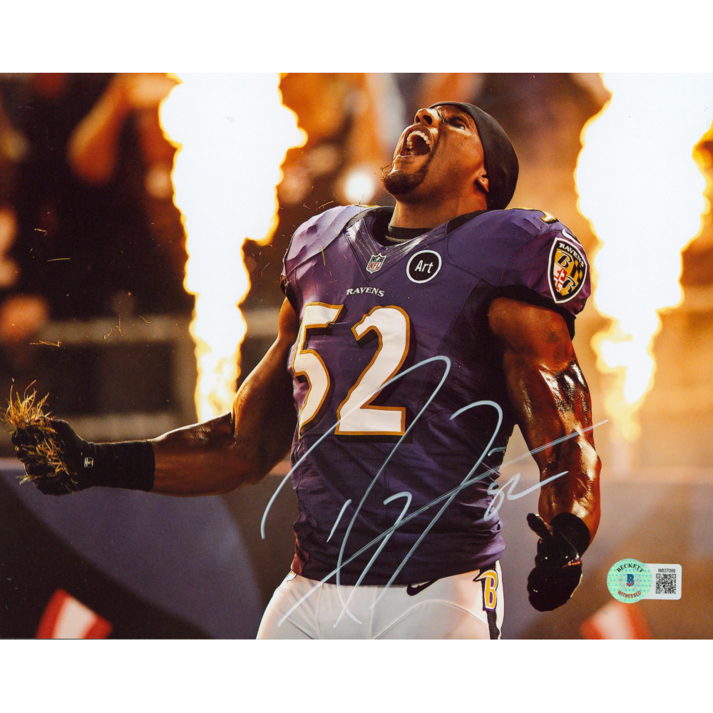 Ray Lewis Signed Ravens 8x10 Photo (Beckett) | Pristine Auction