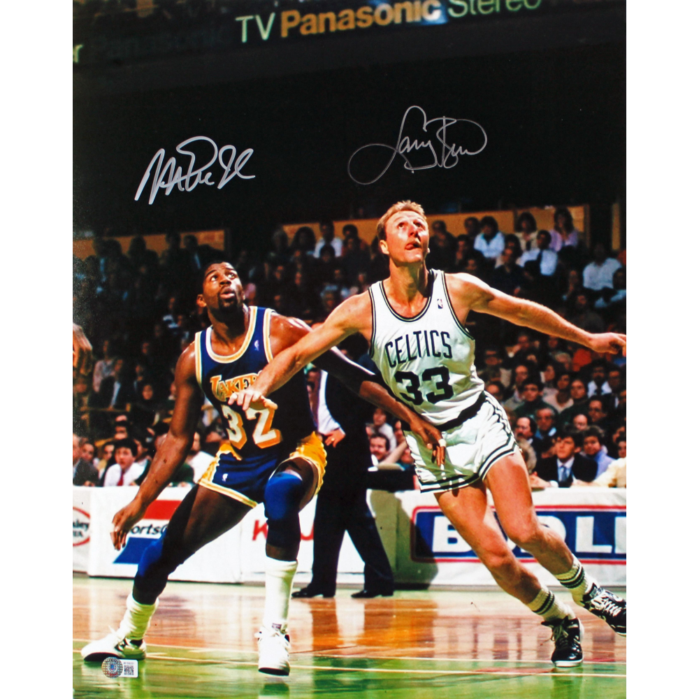 Larry Bird & Magic Johnson Signed 16x20 Photo (Beckett) | Pristine Auction
