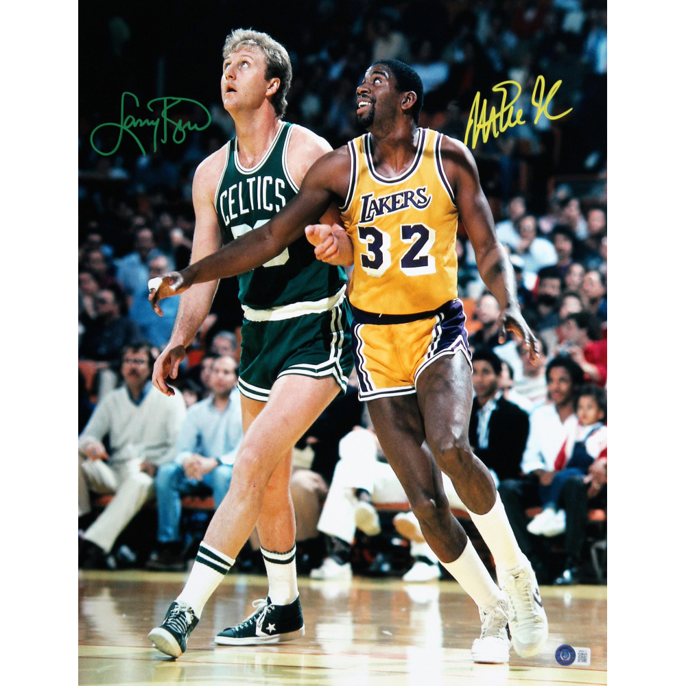 Larry Bird & Magic Johnson Signed 16x20 Photo (Beckett) | Pristine Auction