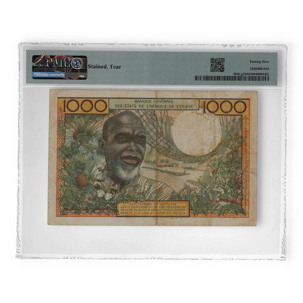 1959-65 West African States / Upper Volta - 1,000 Francs (PMG VF25 ...