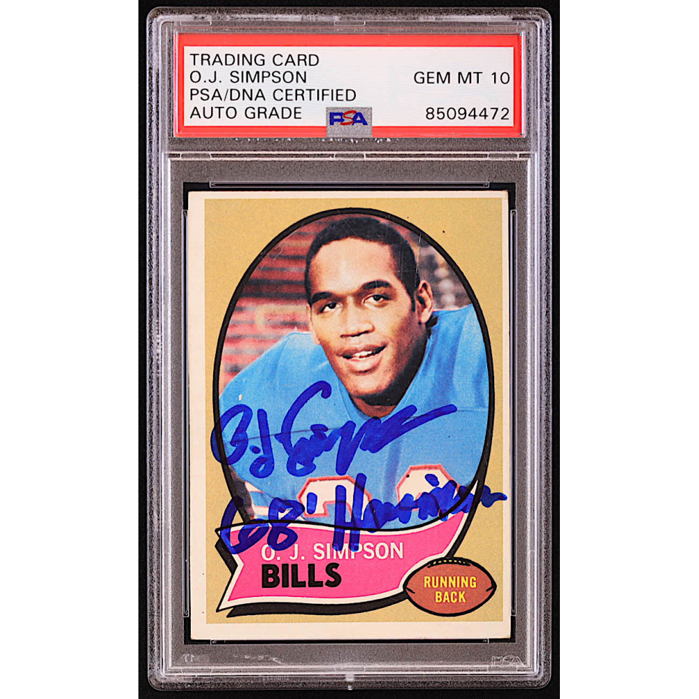 O.J. Simpson Signed 1970 Topps #90 RC (PSA | Autograph Grade 10 ...