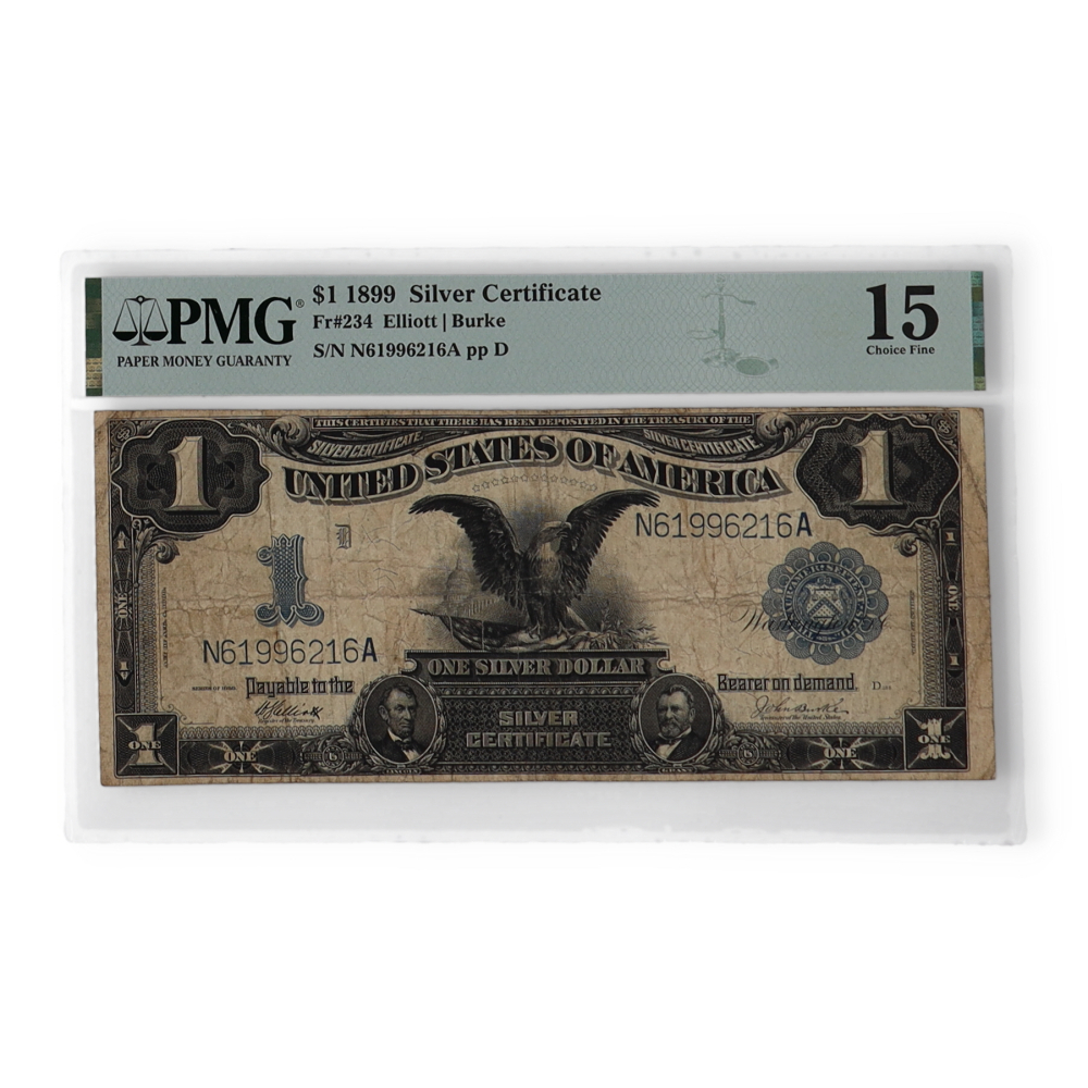 1899 U.S. $1 One Dollar "Black Eagle" Silver Certificate - Elliott ...