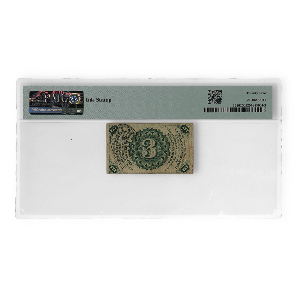 1863 U.S. .03¢ Fractional Currency Note , 3rd Issue - Light Background ...