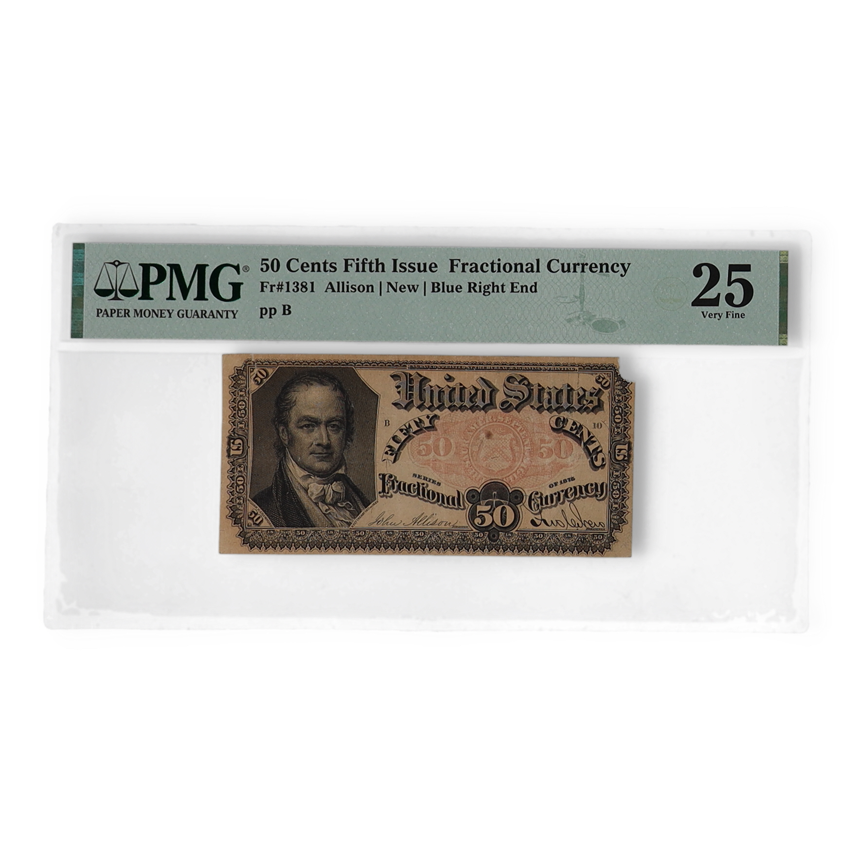 1875 U.S. .50¢ Fractional Currency Note, 5th Issue - Portrait of ...