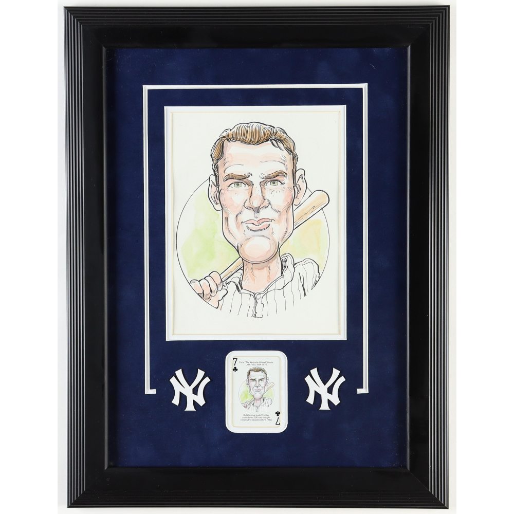 Earle "The Kentucky Colonel" Combs Yankees "Hero Deck" Custom Framed ...