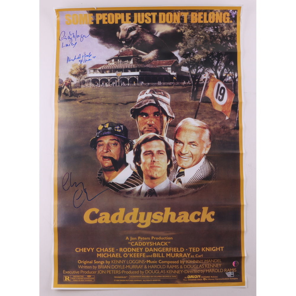 Chevy Chase, Michael O'Keefe & Cindy Morgan Signed "Caddyshack" 24x36 ...