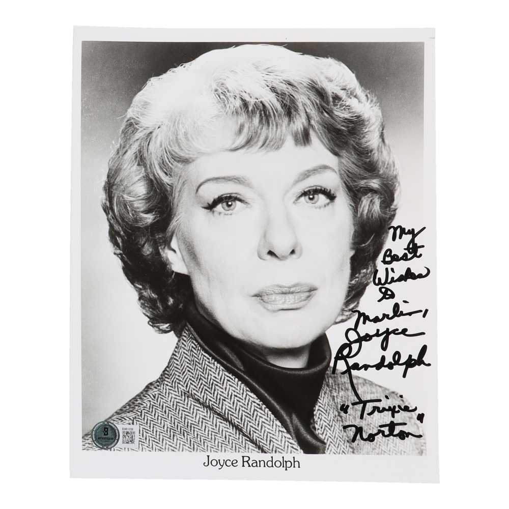 Joyce Randolph Signed 8x10 Photo Inscribed "My Best Wishes To Marlin ...
