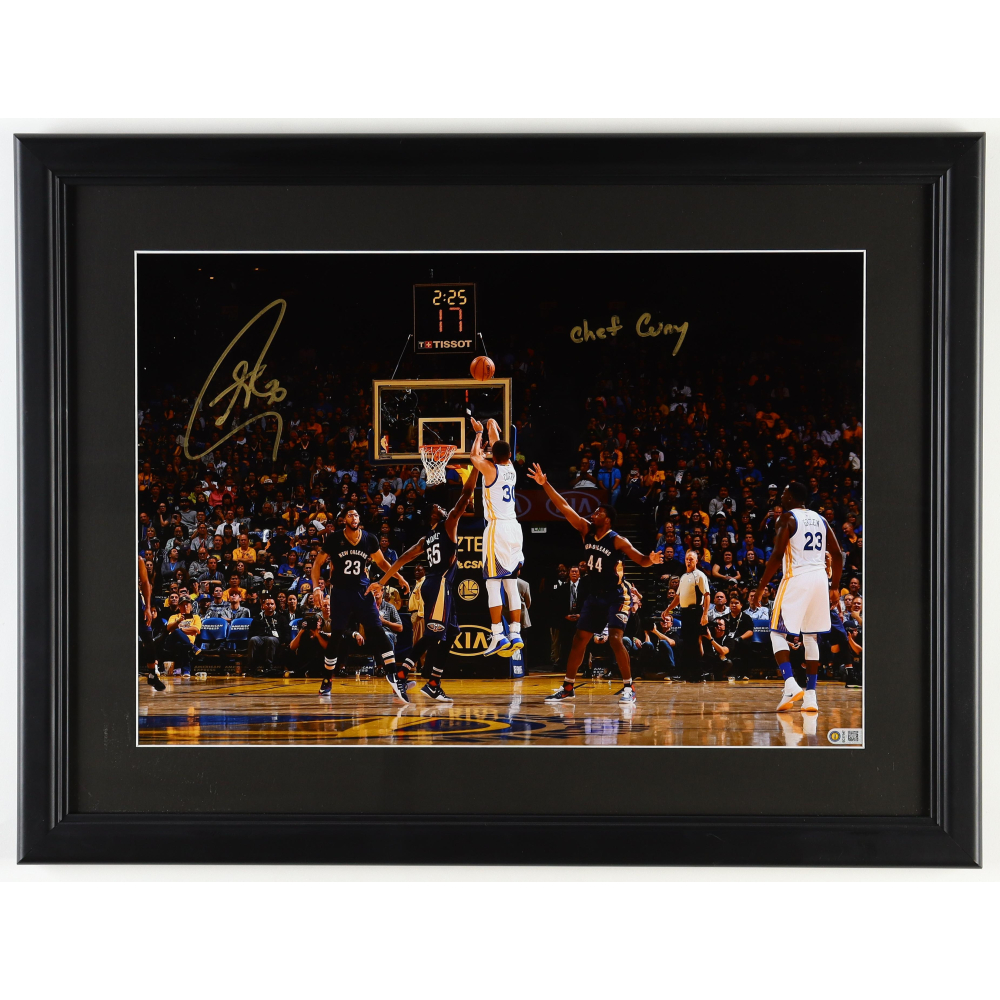 Stephen Curry Signed Warriors Custom Framed Photo Display Inscribed ...
