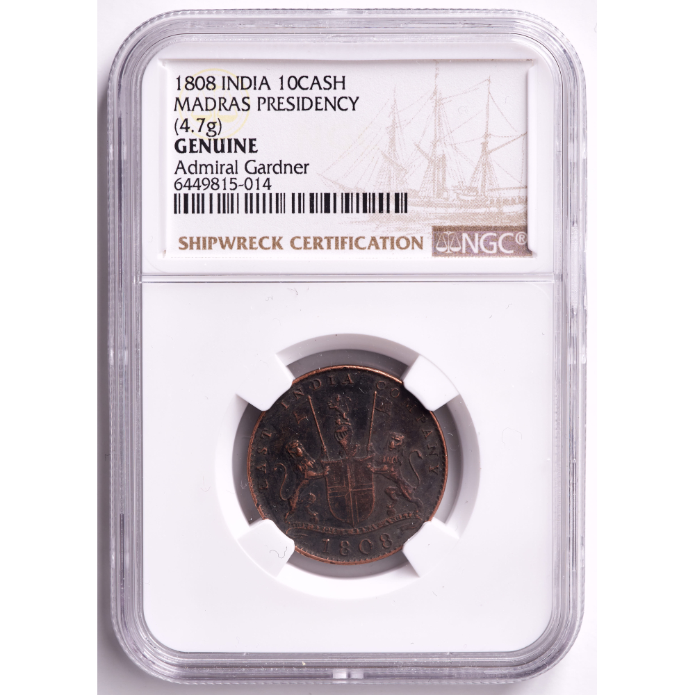 1808 Admiral Gardner Shipwreck 10 Cash Coin (NGC Encapsulated ...