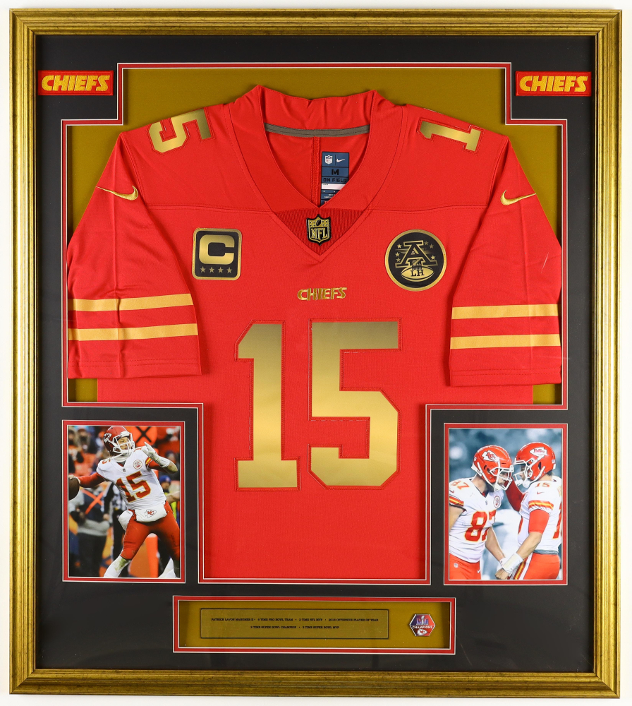 Patrick Mahomes Custom Framed Nike Captains Jersey Display With Super ...