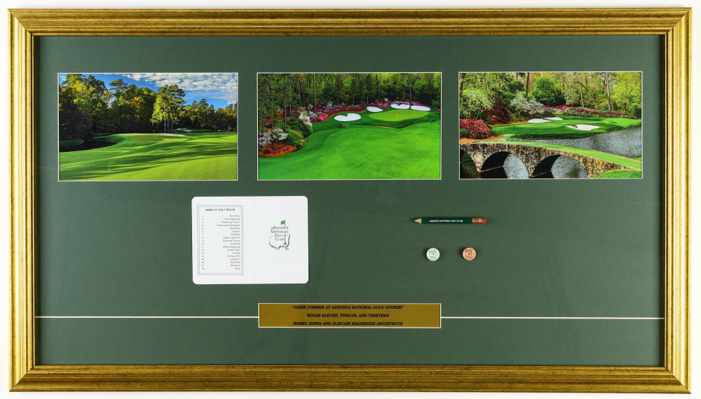 "Amen Corner" Augusta National Custom Framed Photo Display with (2 ...