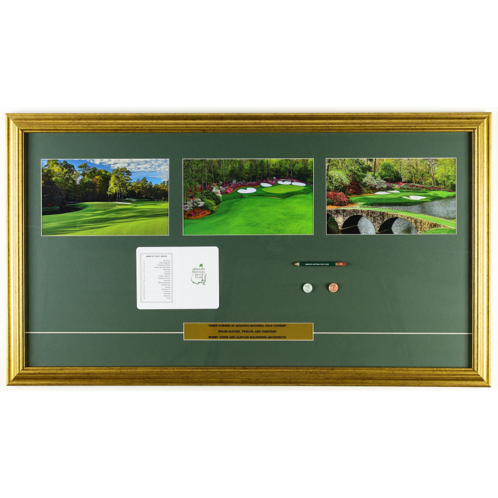 "Amen Corner" Augusta National Custom Framed Photo Display with (2 ...