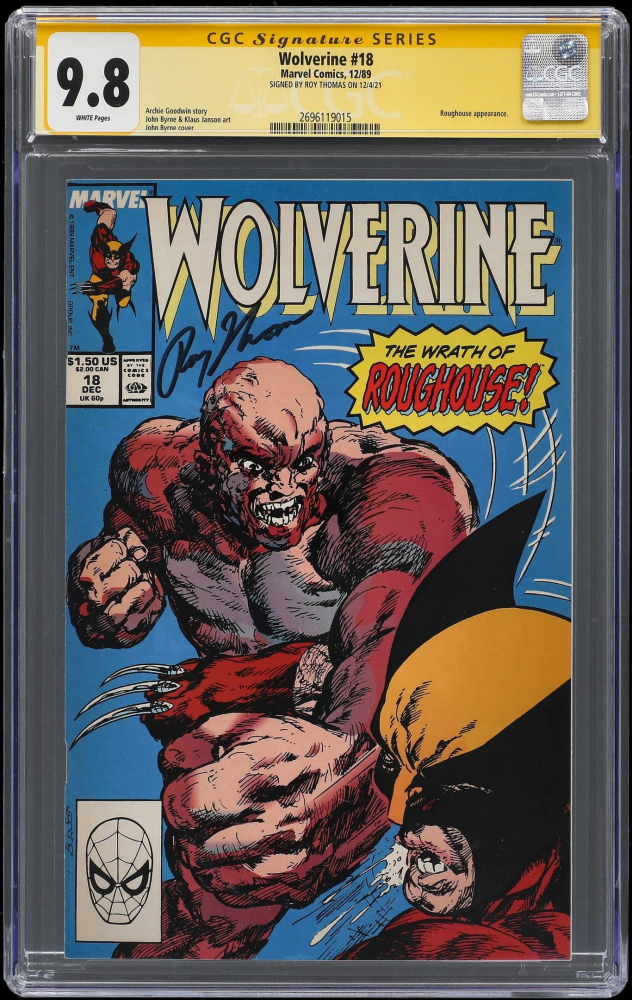 Roy Thomas Signed 1989 "Wolverine" Issue #18 Marvel Comic Book (CGC 9.8 ...