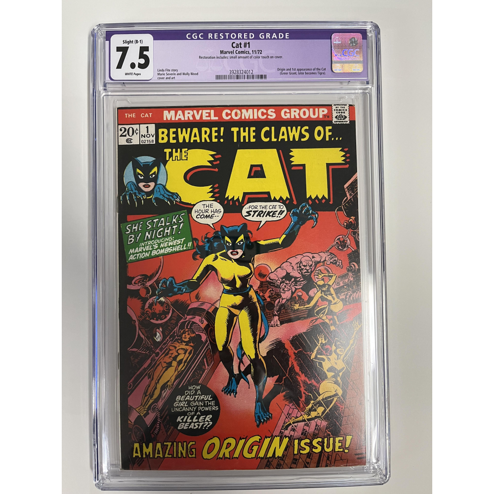 1972 "Cat" Issue #1 Marvel Comic Book Restored (CGC Restored 7.5) | Pristine Auction