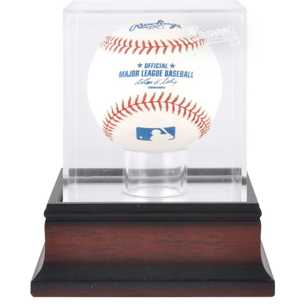 Braves Logo Mahogany Base Display Case | Pristine Auction