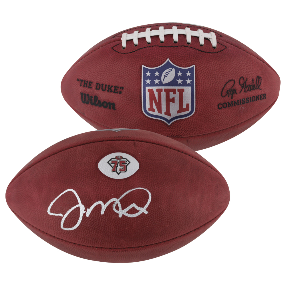 Joe Montana Signed 49ers 75th Anniversary Logo Official NFL "The Duke ...
