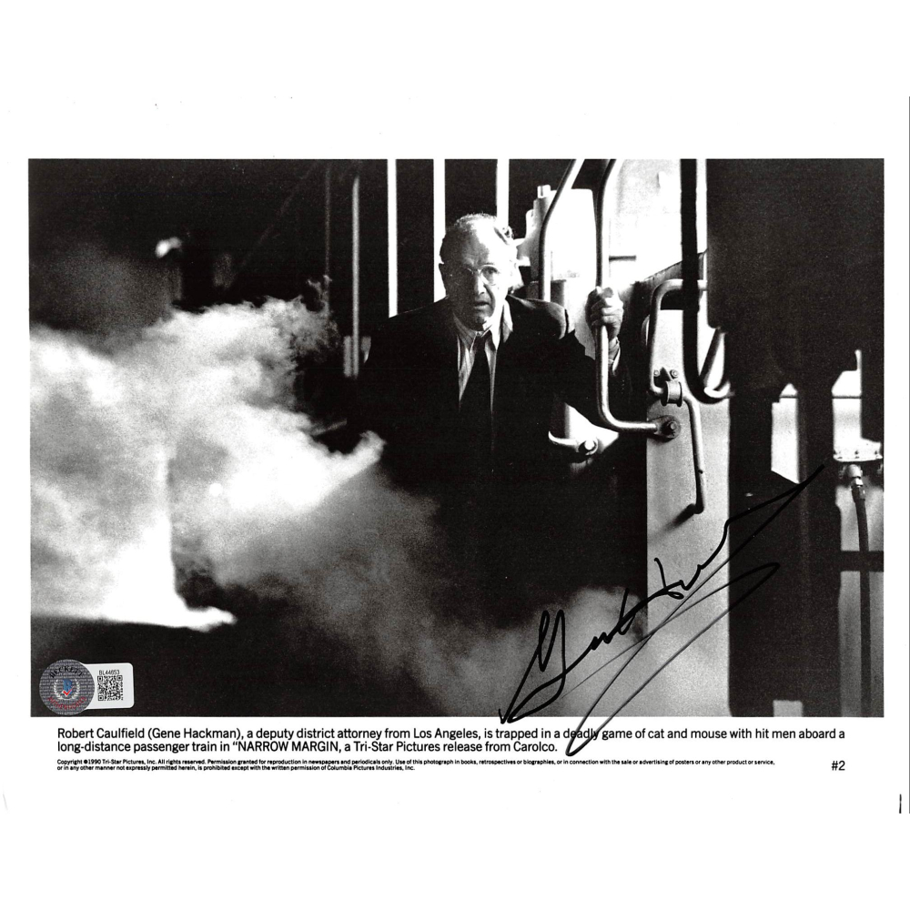 Gene Hackman Signed "Narrow Margin" 8x10 Photo (Beckett) | Pristine Auction