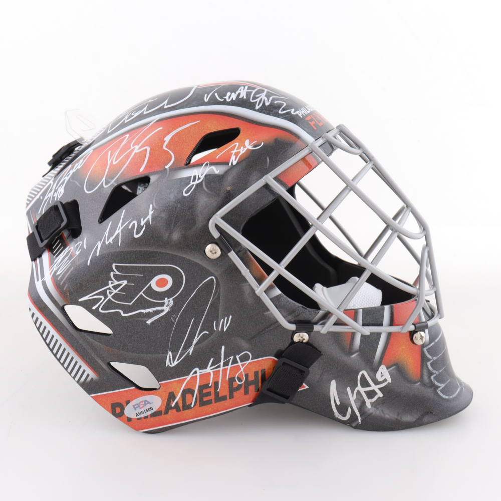 2023-24 Flyers Full-Size Helmet Team-Signed by (22) with Carter Hart ...