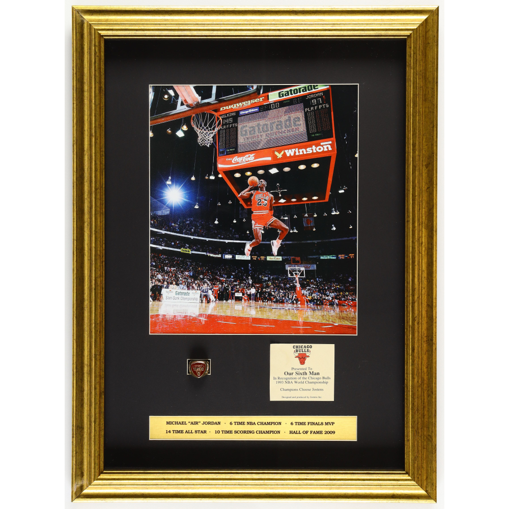 Michael Jordan Custom Framed Photo Display With Jostens Bulls ...