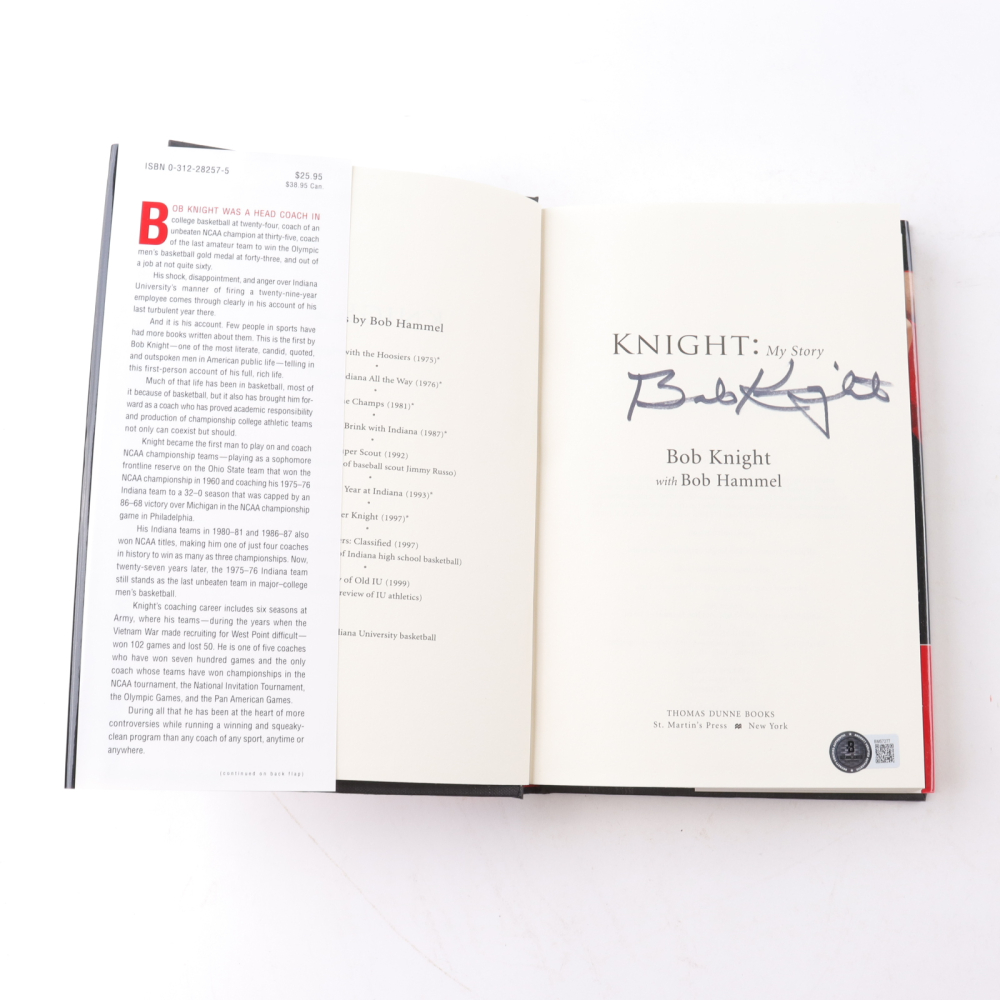Bob Knight Signed "Knight: My Story" Hardcover Book (Beckett ...