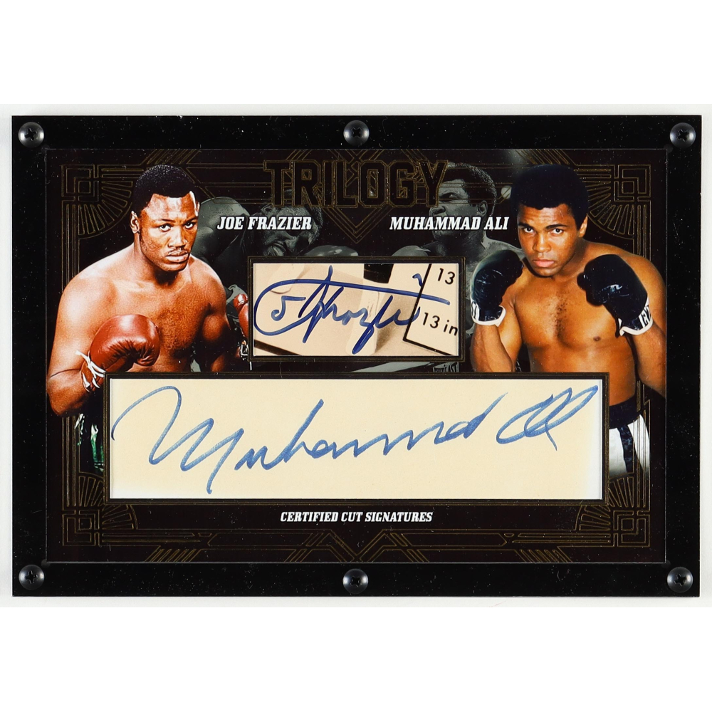 Muhammad Ali & Joe Frazier Dual-Signed LE "Trilogy" Custom Jumbo Card ...