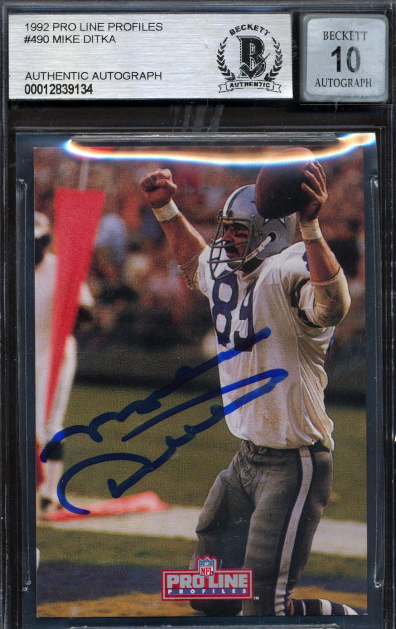 Mike Ditka Signed 1992 Pro Line Profiles #490 (BGS | Autograph Graded ...