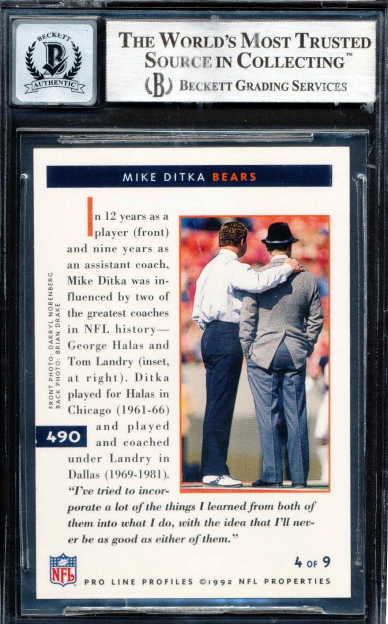 Mike Ditka Signed 1992 Pro Line Profiles #490 (BGS | Autograph Graded ...