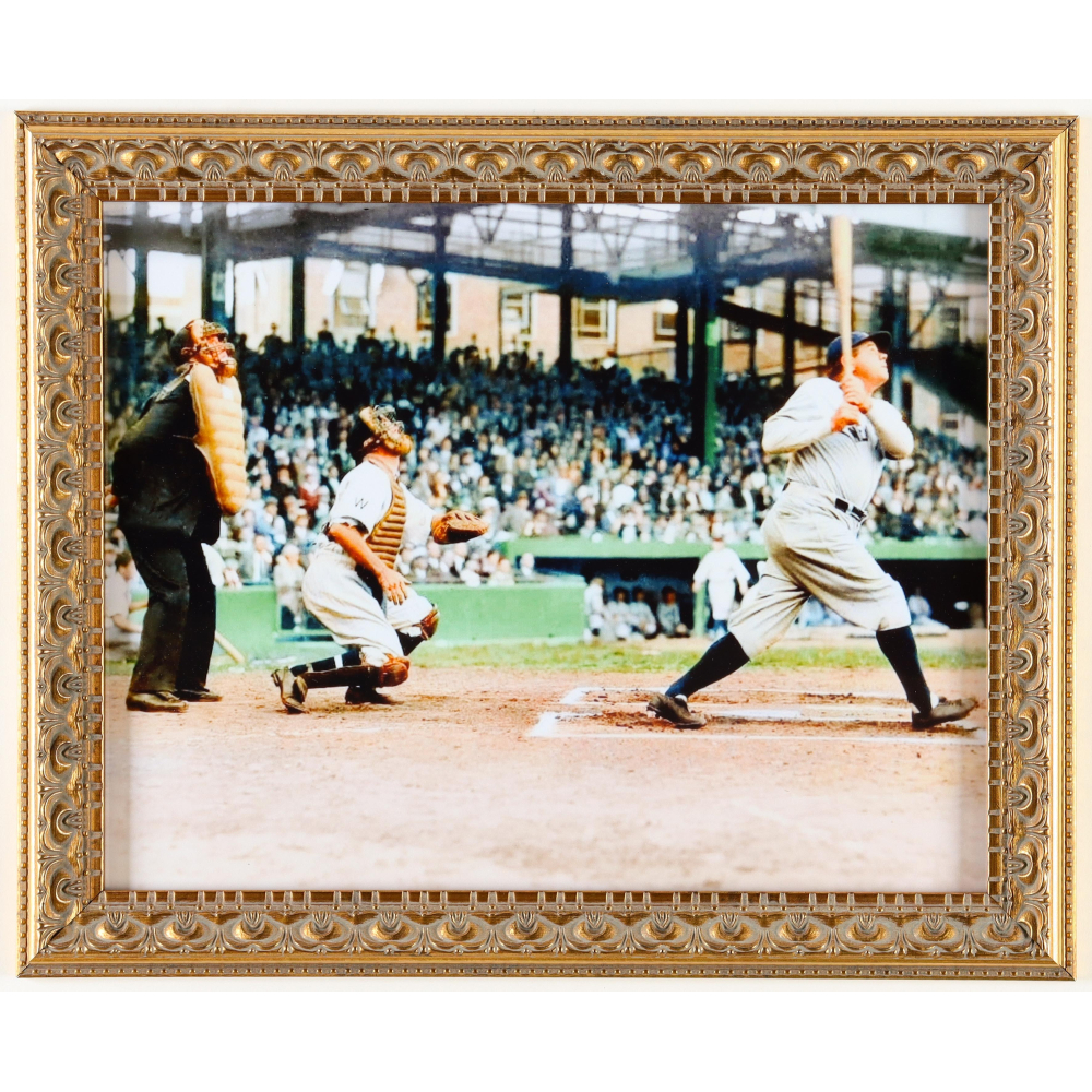 Babe Ruth Custom Framed Colorized Photo Display | Pristine Auction