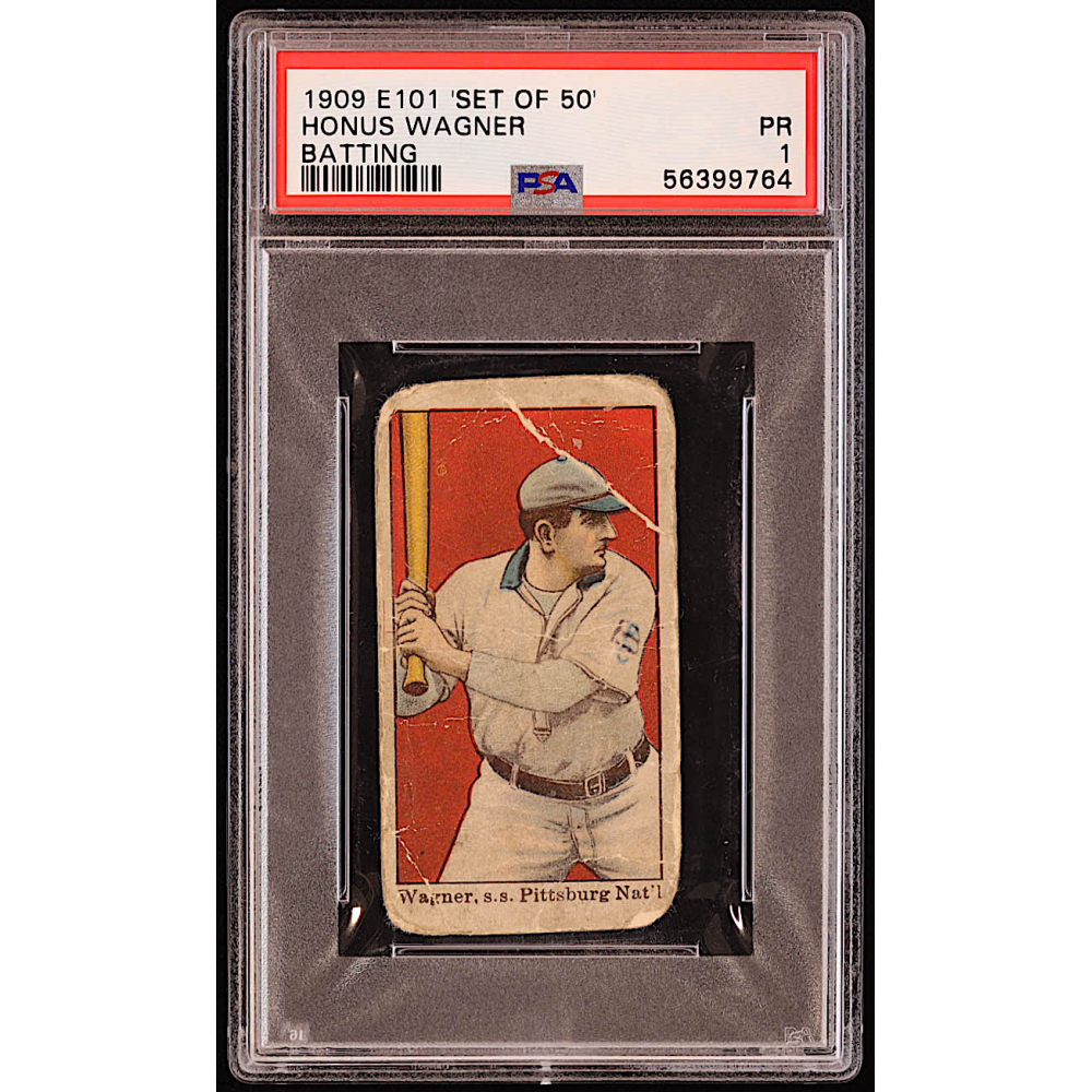 Honus Wagner 1909 E101 Set of 50 #44A Batting (PSA 1) | Pristine Auction