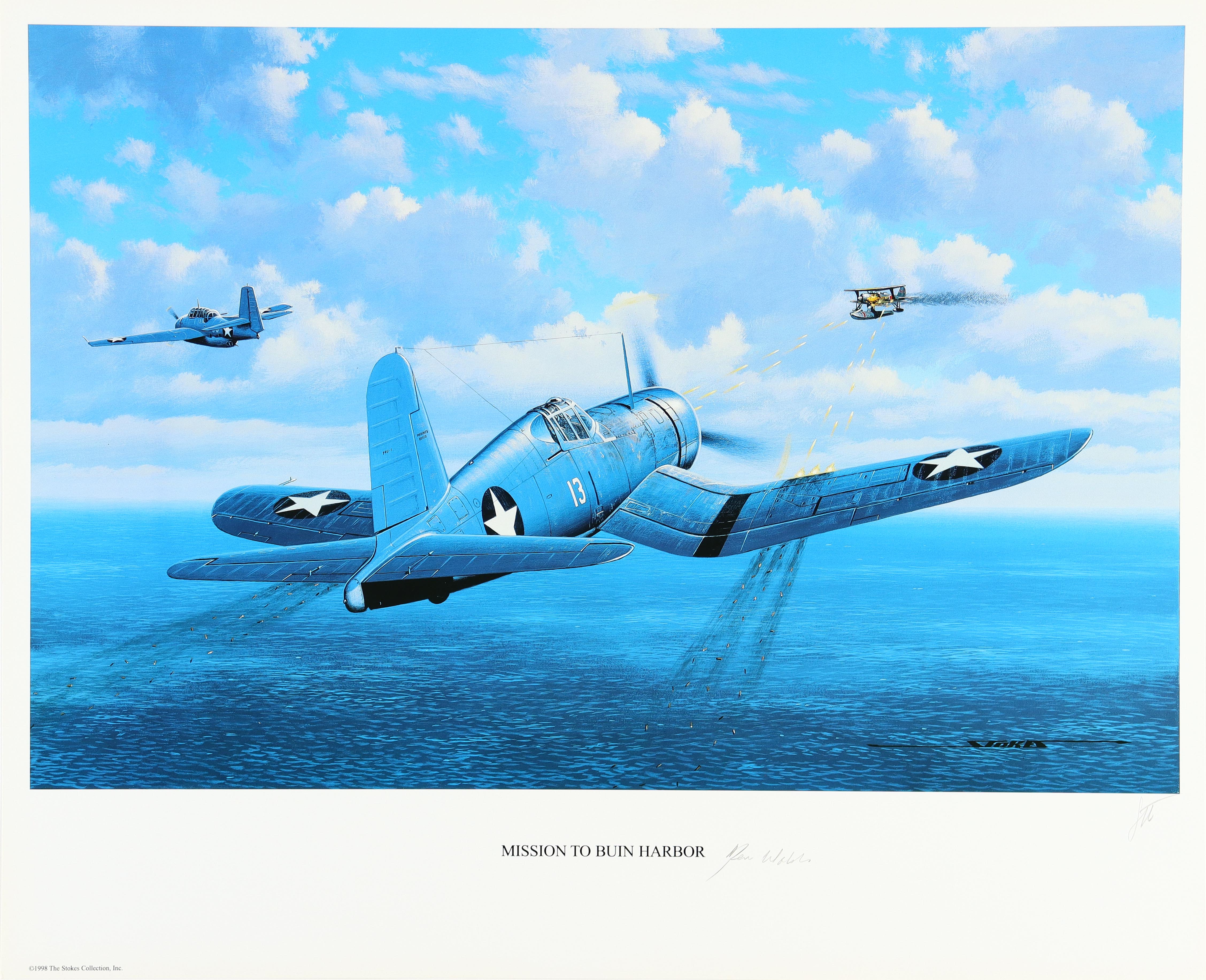 Kenneth Walsh Signed "Mission To Buin Harbor" 18x22 Stan Stokes ...