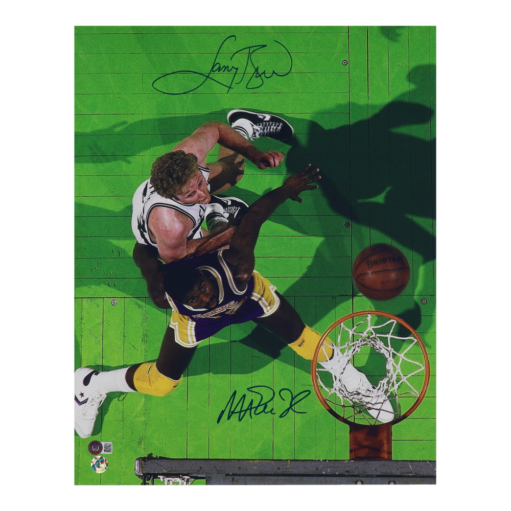 Larry Bird & Magic Johnson Signed 16x20 Photo (Beckett & Bird) | Pristine Auction