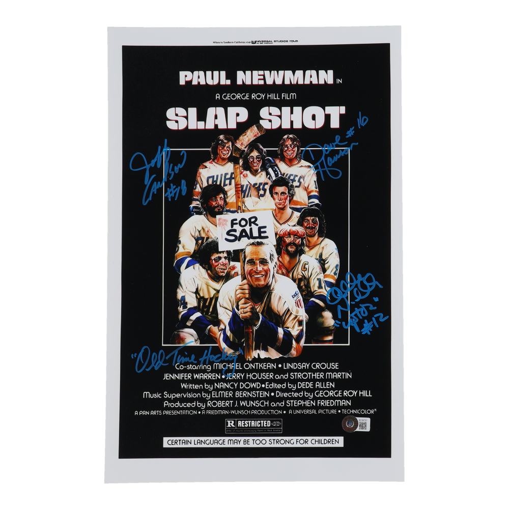 Allan Nicholls, Dave Hanson & Jeff Carlson Signed "Slap Shot" 11x17 ...