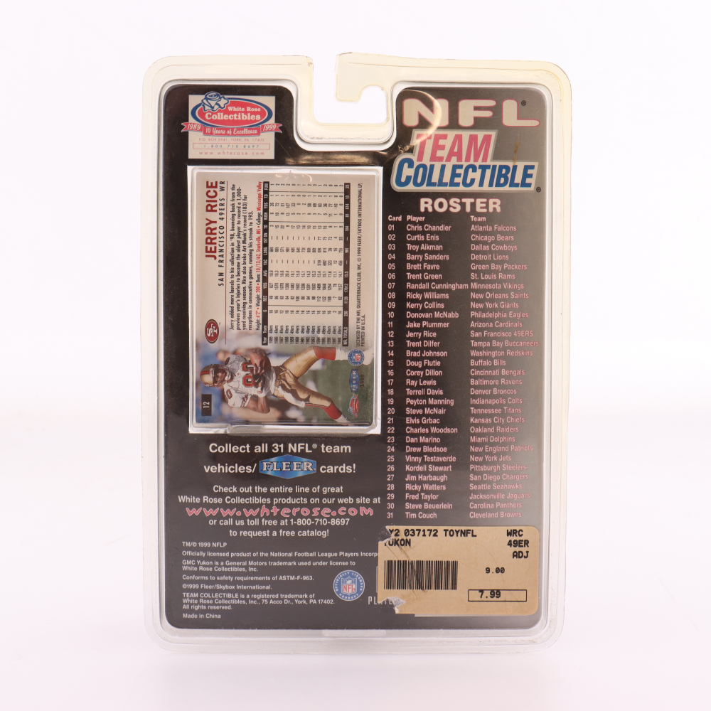Jerry Rice 1999 Fleer White Rose Collectibles #12 With 49ers Diecast ...