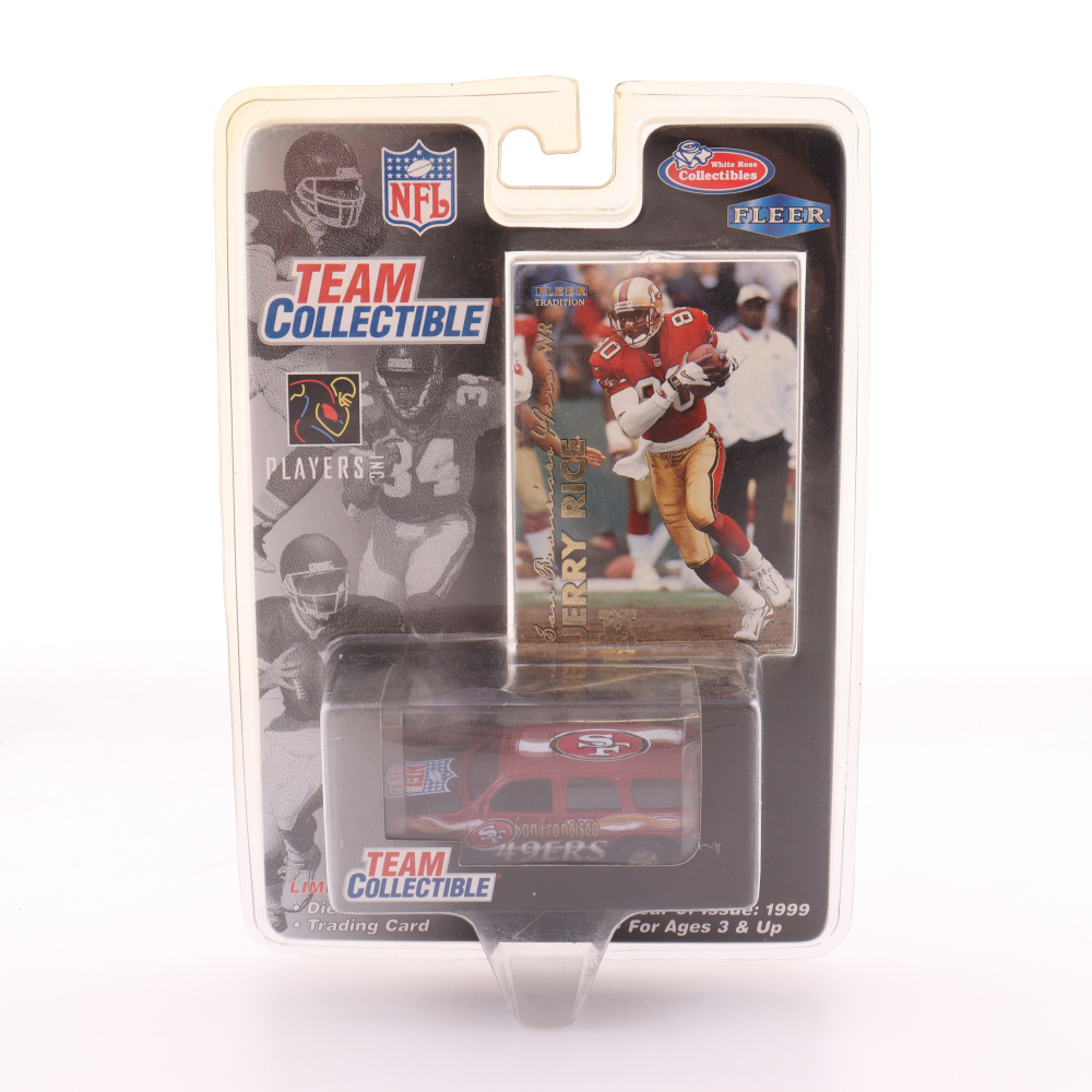 Jerry Rice 1999 Fleer White Rose Collectibles #12 With 49ers Diecast ...