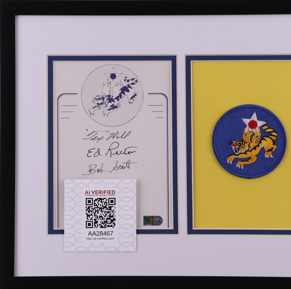Tex Hill, Ed Rector & Robert Scott Jr. Signed Flying Tigers Custom ...
